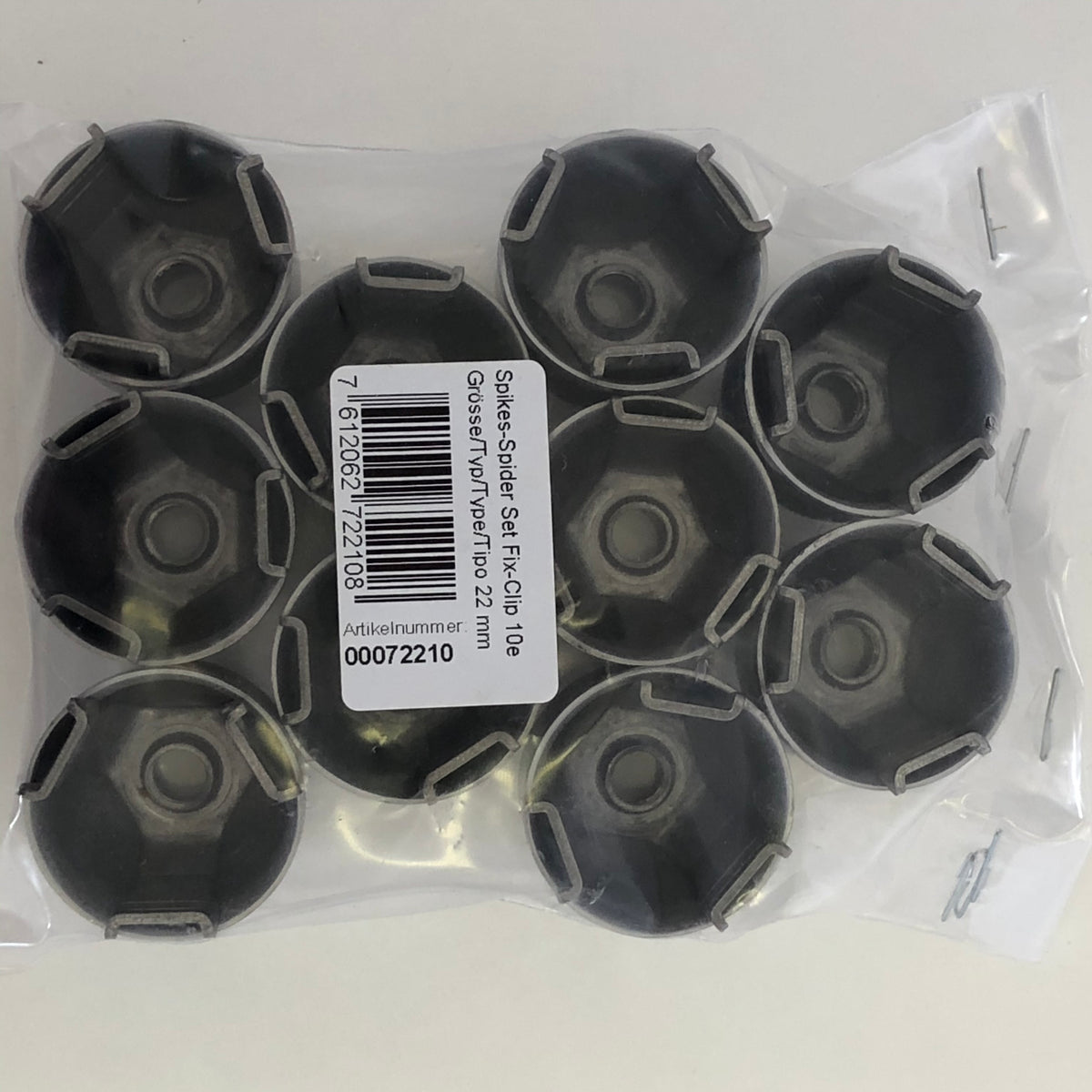 72.210 (10) pcs. 22mm Fix-Clip (insert & bell housing) 22mm hex; GM; F ...